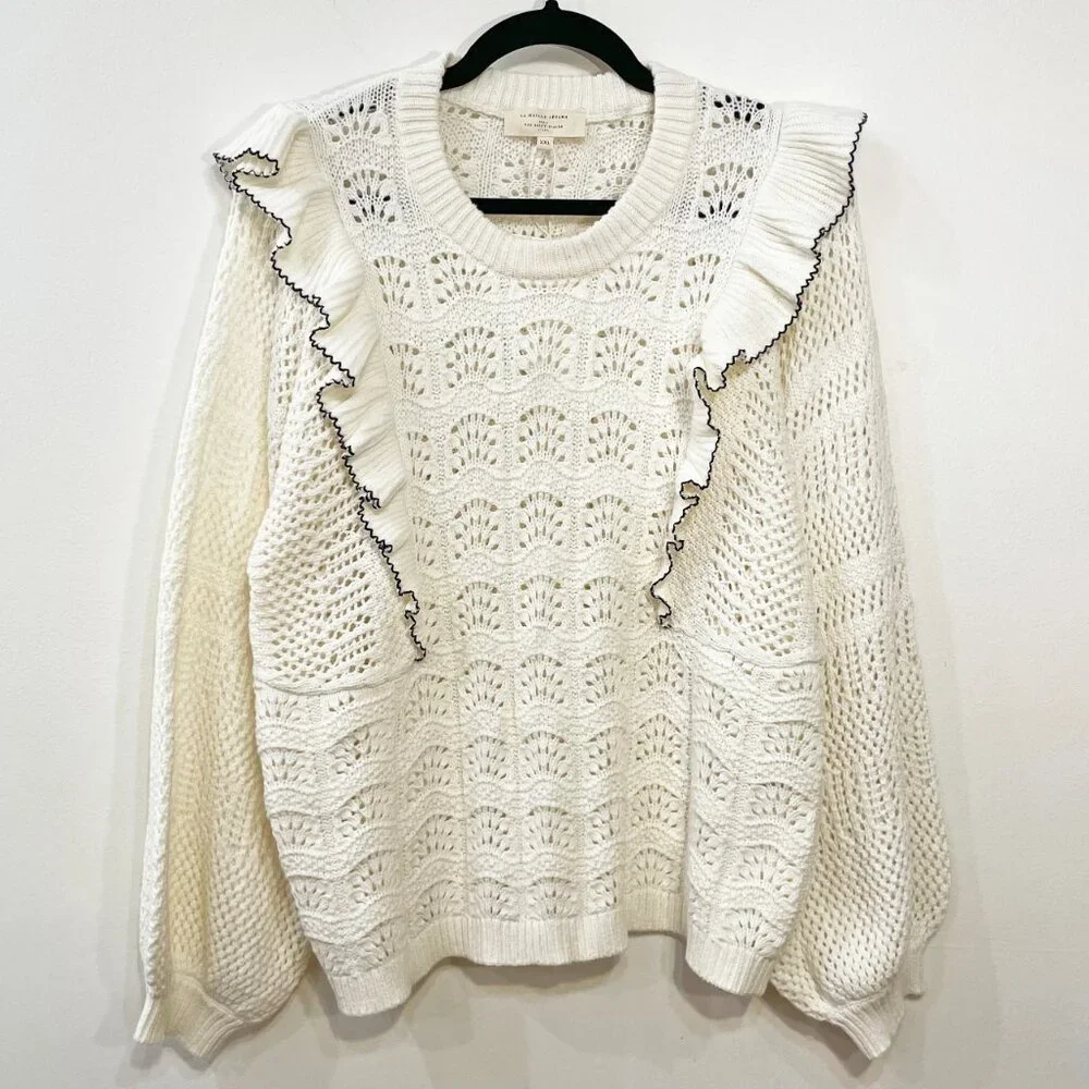 Sezane | Sweaters | Last Call New Sezane Jodie Cotton Blend Crochet ...
